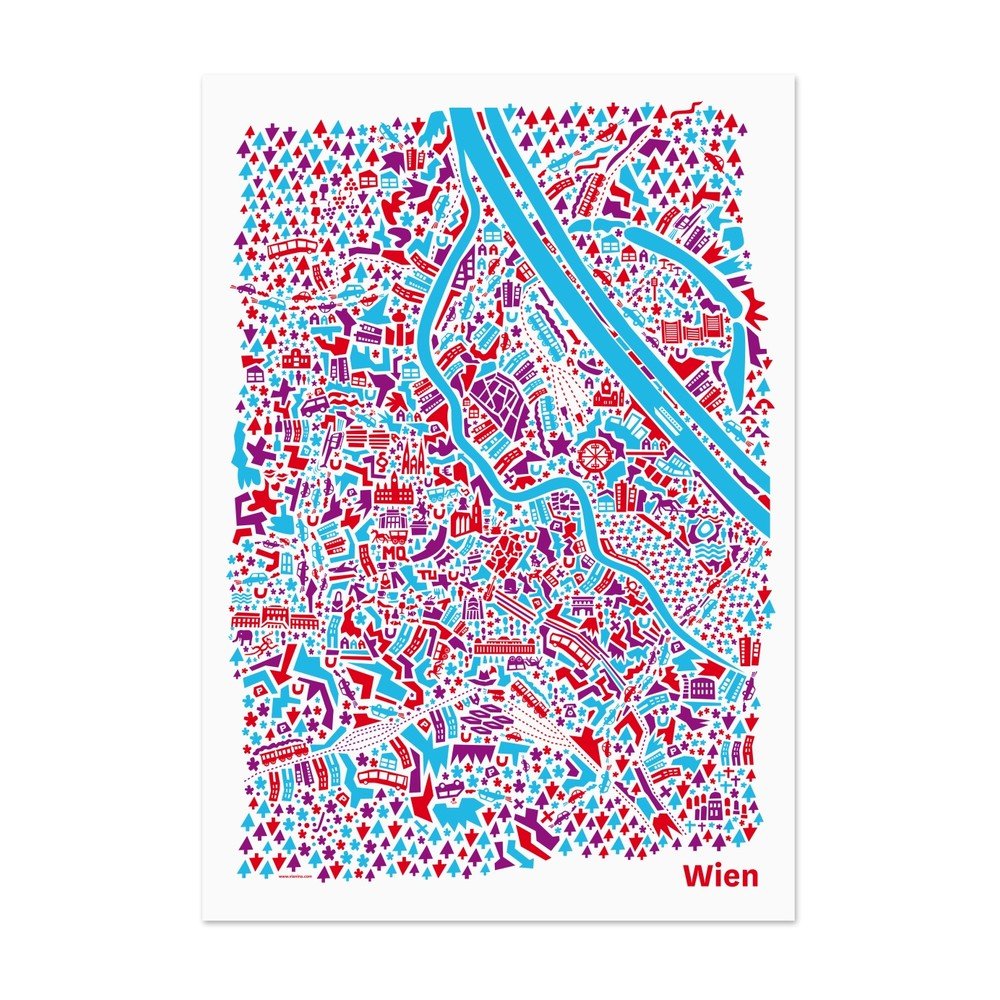 Nástěnná mapa Vídeň, 70x50 cm | Bonami
