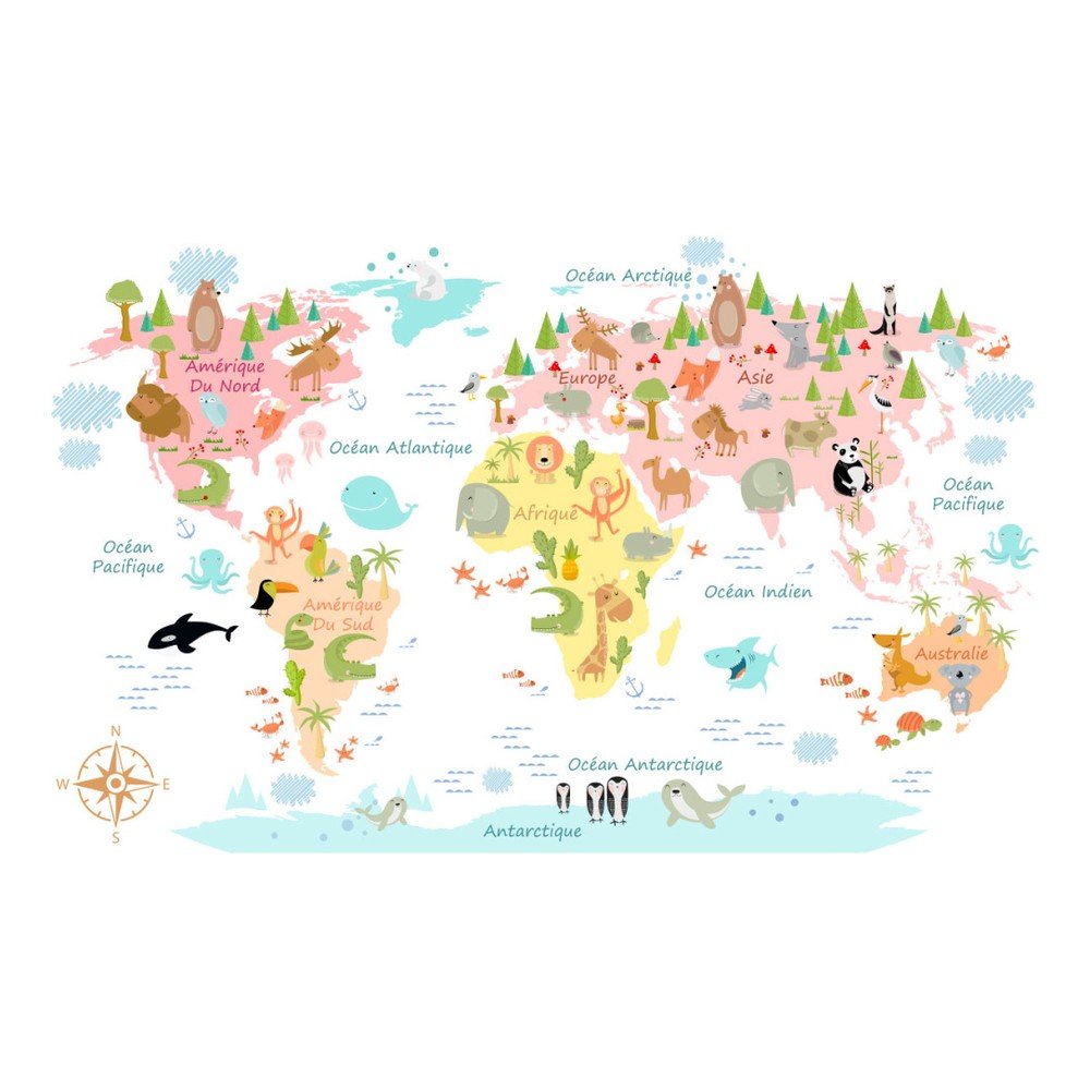 Стикер за стена Baby World Map - Ambiance | Bonami